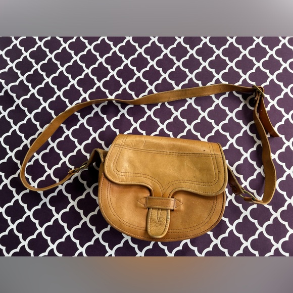 Bags | Camel Leather Shoulder Bag | Poshmark